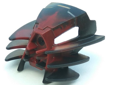 Dark Red Bionicle Mask Radiak with Marbled Black Pattern