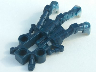 Dark Blue Bionicle Foot Piraka Clawed with Marbled Pearl Light Gray Pattern